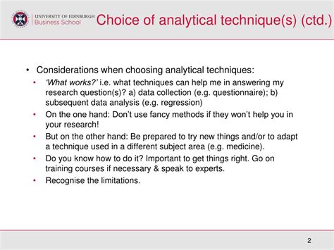 Ppt Choice Of Analytical Technique S Powerpoint Presentation Free Download Id 6380397
