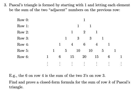 Solved Pascal S Triangle Is Formed By Starting With And Chegg