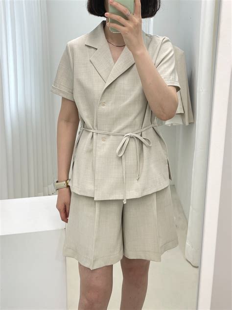 여름셋업 스트랩 랩카라셔츠 투웨이 셔츠 하객룩 3color