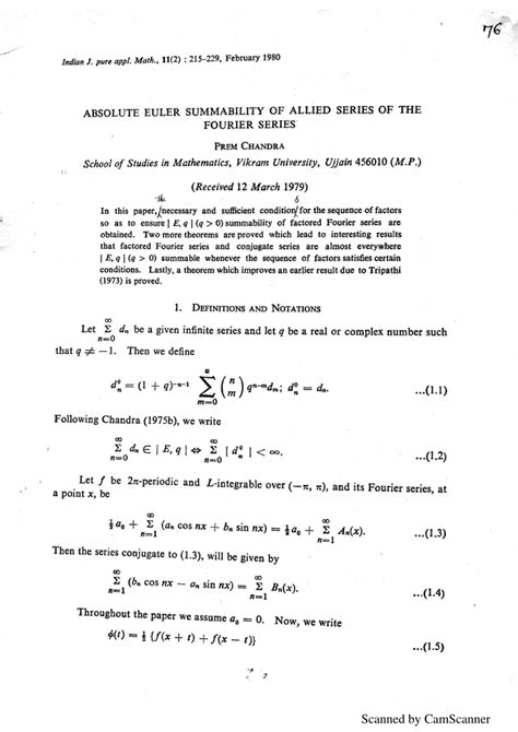 Pdf Absolute Euler Summability Of Allied Series Of The Fourier Series