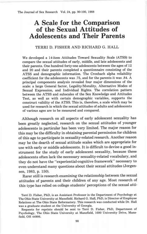 Pdf A Scale For The Comparison Of The Sexual Attitudes Of Adolescents