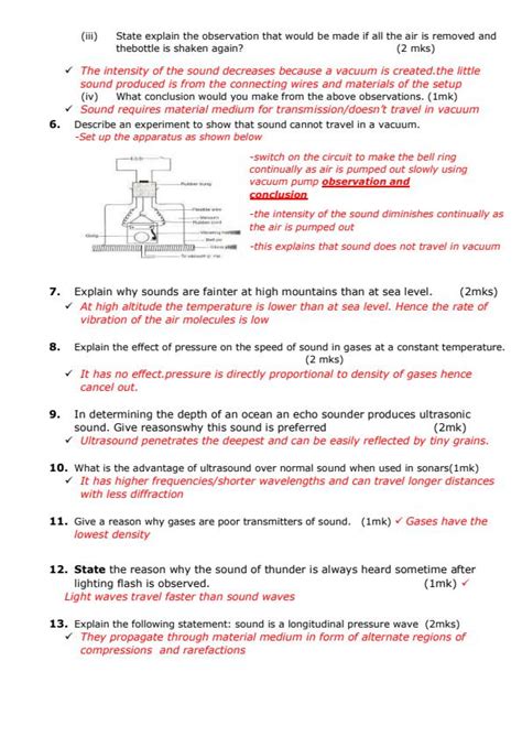 Form 2 Physics Sample Questions And Answers On Sound 11877