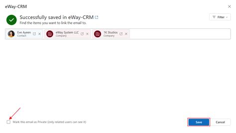 Save Emails To Companies Manually Eway Crm