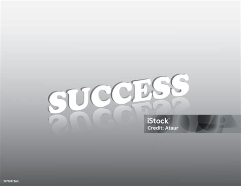 회색 배경 벡터 일러스트 레이 션에 거울 반사와 화이트 색상의 3d 성공 텍스트 0명에 대한 스톡 벡터 아트 및 기타 이미지 0명 개념 개념과 주제 Istock