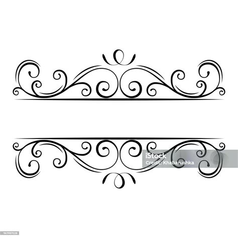 붓글씨 번 창 프레임입니다 장식 화려한 테두리입니다 소용돌이 곱슬 스크롤 선조 디자인 요소입니다 벡터입니다 0명에 대한 스톡 벡터 아트 및 기타 이미지 Istock