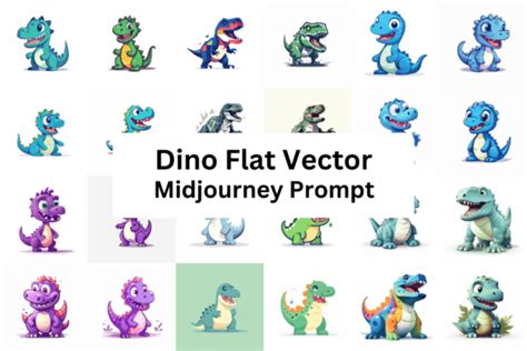 Ai Prompt For Dino Flat Vectors Graphic By Digital Delight · Creative Fabrica