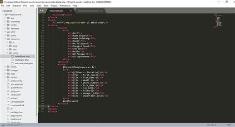 latihan menampilkan dan menambahkan data via php framework