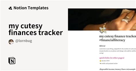 My Cutesy Finances Tracker Template Notion Marketplace