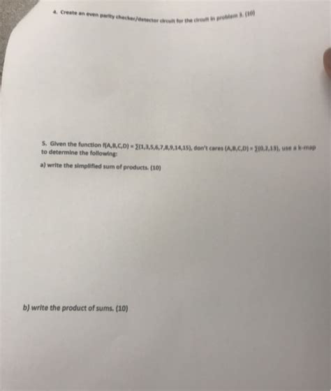 Solved 4 Create An Even Parity Checkerdetector Dreuit For