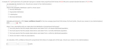 Solved A Calculate The Standard Error Round Your Answer Chegg