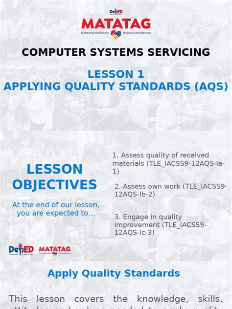 Css 11 Week 2 L1 Apply Quality Standards Pdf