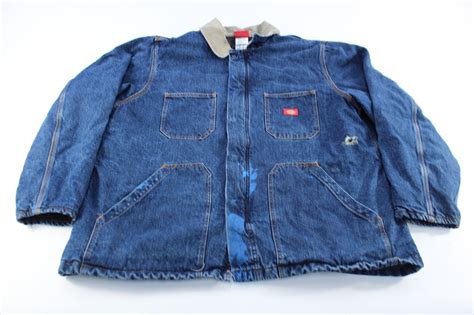 Dickies Logo Patch Quilted Lined Denim Chore Jacket