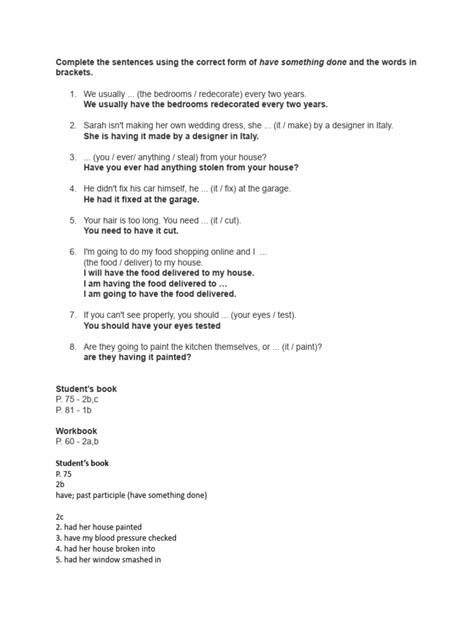 Causative Have Exercises Pdf