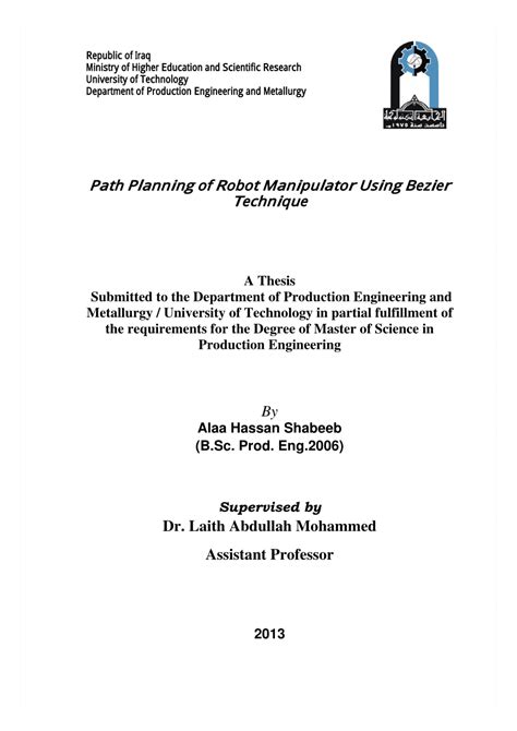 Pdf Path Planning Of Robot Manipulator Using Bezier Technique