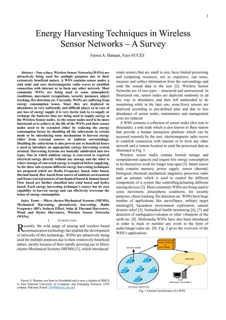 Energy Harvesting Techniques In Wireless Sensor Networks A Survey Pdf