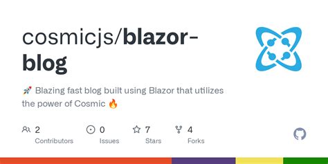 GitHub Cosmicjs Blazor Blog Blazing Fast Blog Built Using Blazor That Utilizes The Power Of