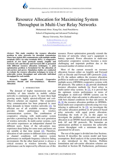 Pdf Maximizing System Throughput In Multi User Cooperative Relay Networks