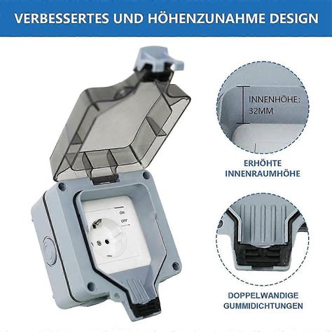 Outdoor Socket Waterproof Socket 1 Way Outdoor Socket Ip66 With Switch Indicator Light And