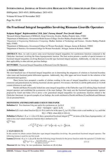 Pdf International Journal Of Innovative Research In Multidisciplinary Education On Fractional