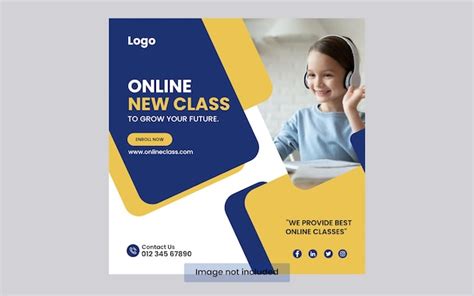 Premium Vector Online Classes Promotion Social Media Post Banner Template