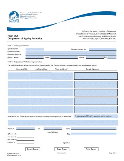 Form Dsa Fill Out Sign Online And Download Fillable Pdf Nunavut