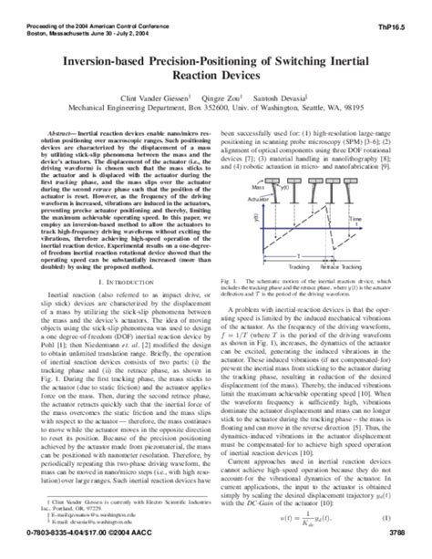 Pdf Inversion Based Precision Positioning Of Switching Inertial