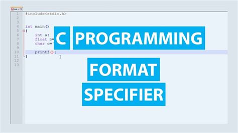 Format Specifier In C Programming Language Beginners Tutorial Youtube