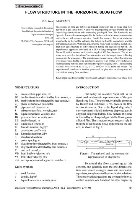 pdf flow structure in the horizontal slug flow