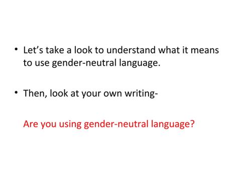 Gender Neutral Language Ppt