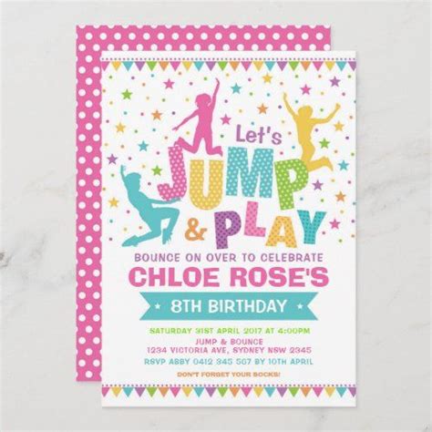 Girly Jump Party Invitation
