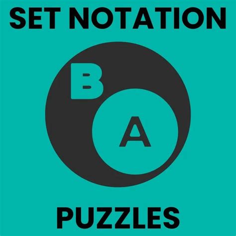 Set Notation Puzzles Math Love