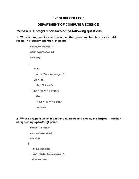 Cs Assignment 1233 Rgerfgdfdsfdsf Jasdhajsdhasjsahd Infolink College Department Of Computer