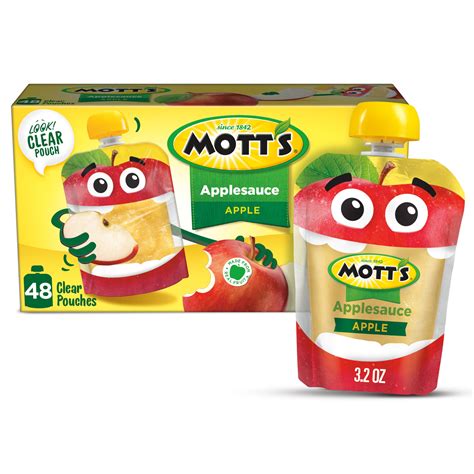 Motts Original Applesauce 3 2 Oz Clear Pouches 48 Count