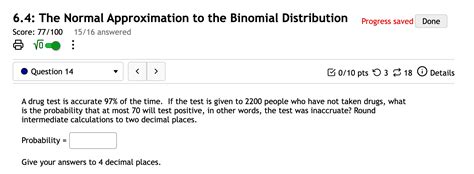 Solved 6 4 The Normal Approximation To The Binomial Chegg