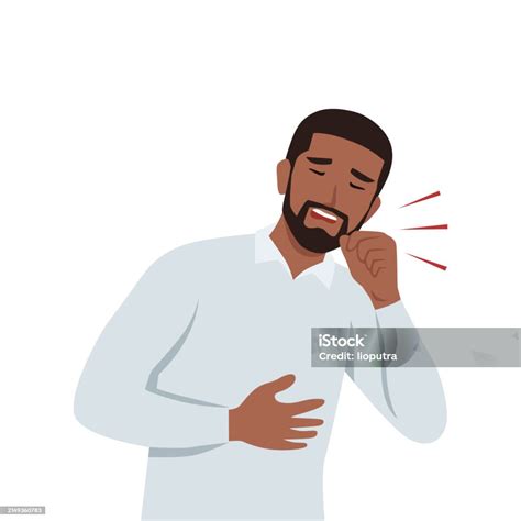 Sick Man Having Dry Cough Man With Asthma Allergy Or Cold Sick Stock