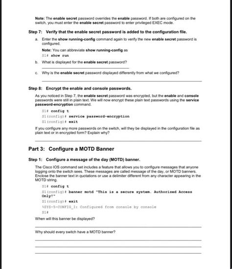 Solved Lab Configuring Initial Switch Settings Topology Chegg