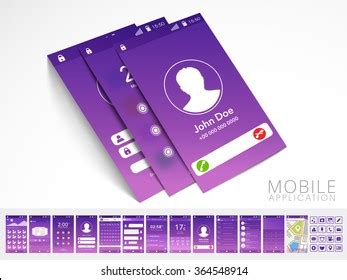Modern Calling Ui Ux Gui Template Stock Vector Royalty Free Shutterstock