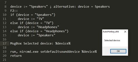 Switch Between Three 3 Audio Devices Using Autohotkey Ahk Stack