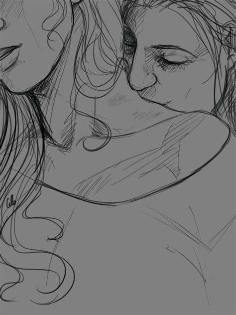 Kiss Me Sketches Dark Art Drawings Lesbian Art