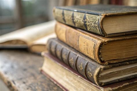 Close Up Old Books Overlapping Selective Focus Stock Illustration Illustration Of Stack Books