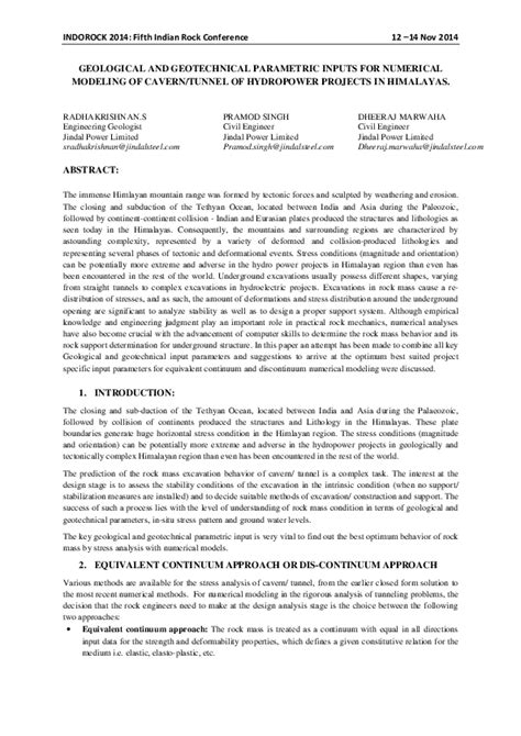 Pdf Input Parameter For Numerical Modeling