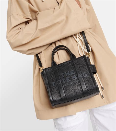 The Mini Leather Tote Bag In Black Marc Jacobs Mytheresa