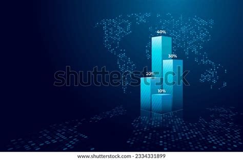Digital 3d Bar Chart Numerical Values Stock Vector Royalty Free