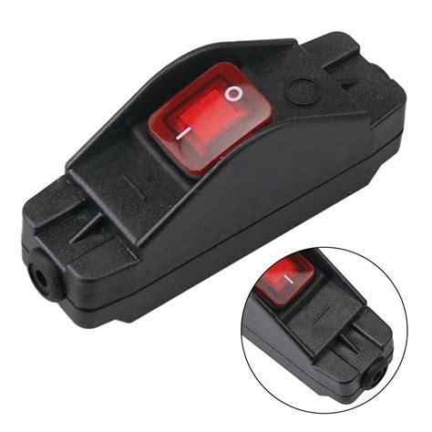 A V Ip Waterproof On Off Inline Cord Switch With Indicator Black Walmart Com