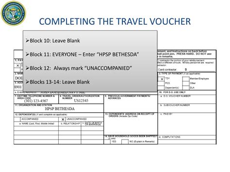 Ppt Guide To Completing The Travel Voucher Dd Form 1351 2 Updated
