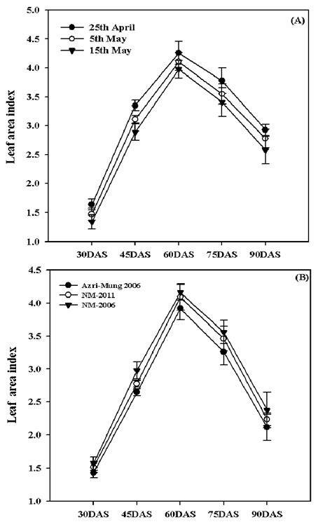 Effect Of Different Sowing Dates A And Cultivars B On Leaf Area