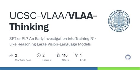 github ucsc vlaa vlaa thinking sft or rl an early investigation