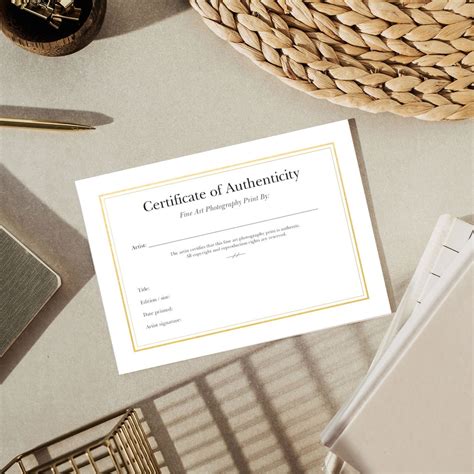 Certificate Of Authenticity For Photography Etsy