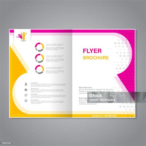 벡터 현대 브로슈어 간단한 점선된 디자인 추상 전단지 레이아웃 템플릿입니다 A4 크기에 대 한 가로 세로 비율입니다 핑크 노랑 회색 백색 색깔의 포스터 인간의 기호 잡지