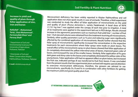 Pdf Increase In Yield And Quality Of Plum Through Foliar Application